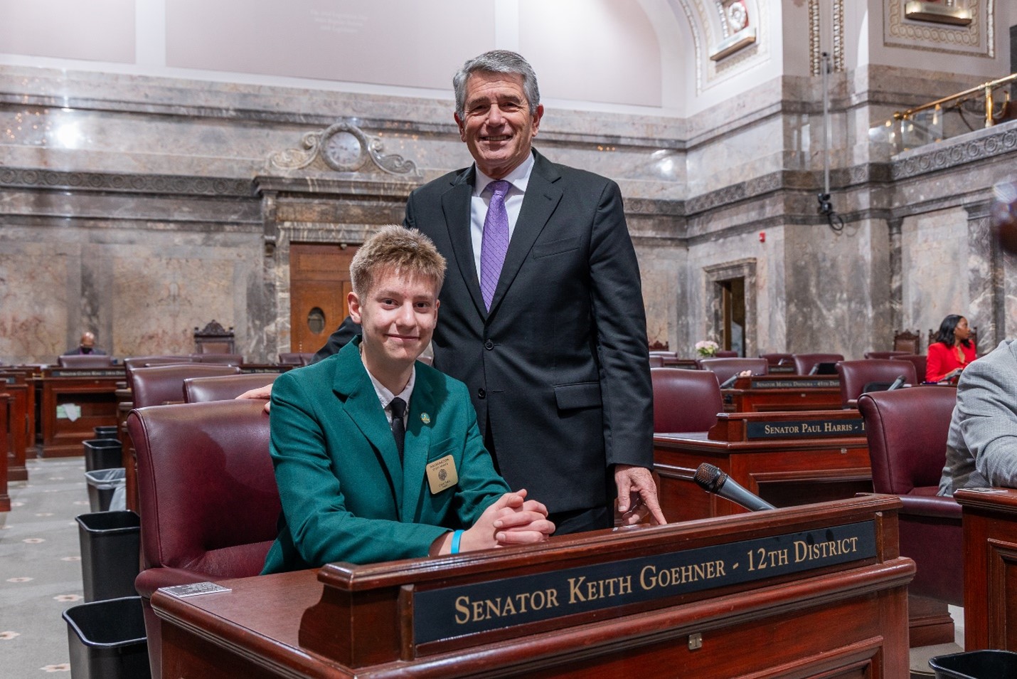 Sen. Keith Goehner sponsors grandson Liam Hill as a Senate page - Keith ...